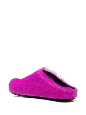 Marni Fussbet Calf-hair Slippers - Purple