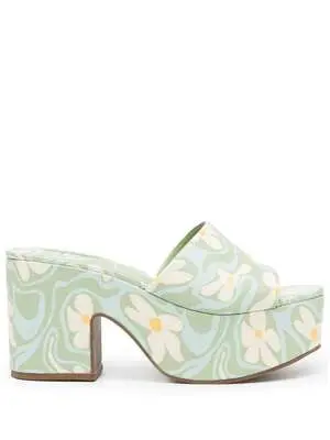 Larroude 90mm Floral-print Platform Sandals