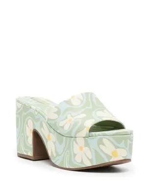 Larroude 90mm Floral-print Platform Sandals