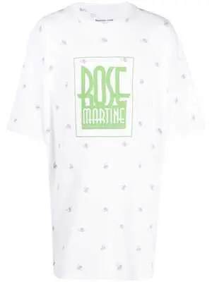 Martine Rose Long-line Logo-print T-shirt - White