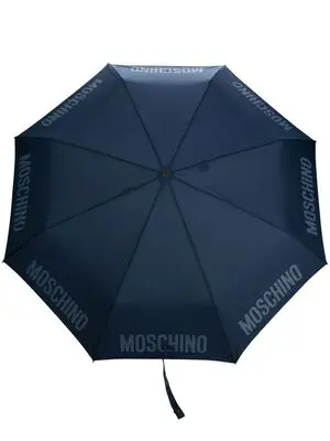 Moschino Logo-print Compact Umbrella - Blue