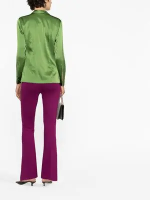 BLANCA VITA Mid-rise Flared Trousers - Purple