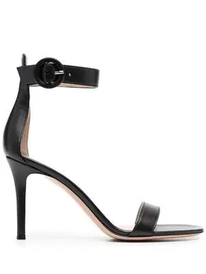 GIANVITO ROSSI Portofino 85mm Leather Sandals - Black