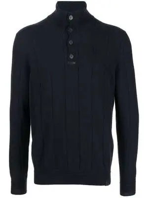 Brioni Roll Neck Cashmere Jumper - Blue