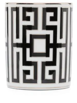 GINORI 1735 Geometric Print Candle - White