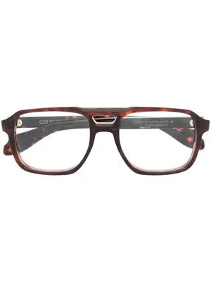 CUTLER & GROSS Tortoiseshell-effect Rectangle-frame Glasses - Brown