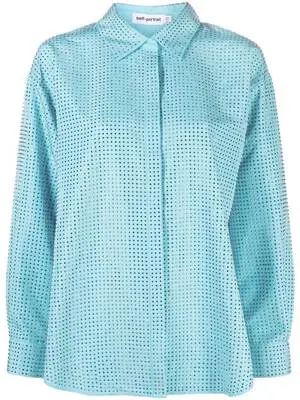 SELF-PORTRAIT Rhinestone-embellished Shirt