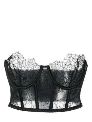 MAISON CLOSE Lace-detail Bustier Bra - Black