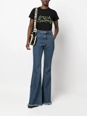Stella McCartney Dandelion Logo-print T-shirt - Black