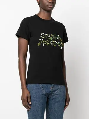Stella McCartney Dandelion Logo-print T-shirt - Black