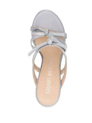 STUART WEITZMAN 100mm Bow-detail Sandals - Grey