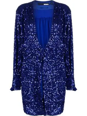 Remain Birger Christensen Sequin-embellished Wrap Dress - Blue