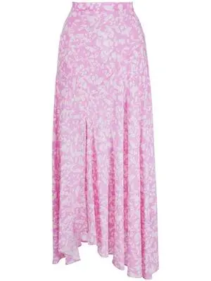 Isabel Marant Étoile Asymmetric Floral-print Silk Skirt