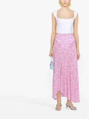 Isabel Marant Étoile Asymmetric Floral-print Silk Skirt