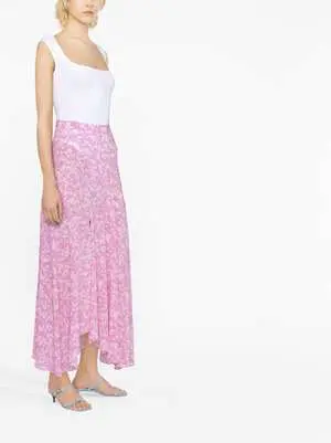 Isabel Marant Étoile Asymmetric Floral-print Silk Skirt