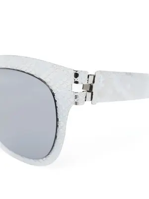 Mykita Python-print Wayfarer Sunglasses - Silver