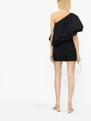 ROTATE BY BIRGER CHRISTENSEN Taft Pleated One-shoulder Mini Dress