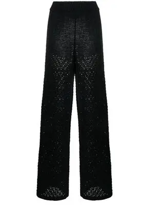 ROTATE BY BIRGER CHRISTENSEN Loose-knit High-waisted Trousers