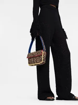 ROTATE BY BIRGER CHRISTENSEN Loose-knit High-waisted Trousers