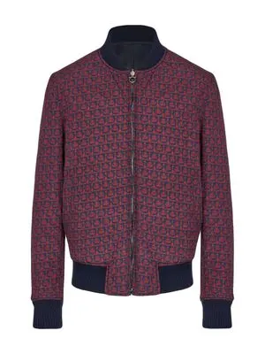 FERRAGAMO Gancini-print Reversible Bomber Jacket