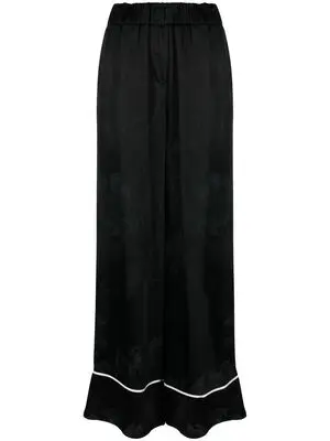 Off-White Piped-trim Pyjama Trousers - Black