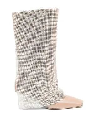 Benedetta Bruzziches Virginia 95mm Crystal-drape Boots