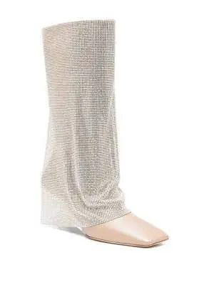 Benedetta Bruzziches Virginia 95mm Crystal-drape Boots