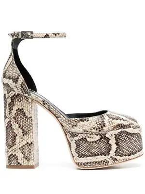 Paris Texas Snakeskin-effect 140mm Platform Pumps