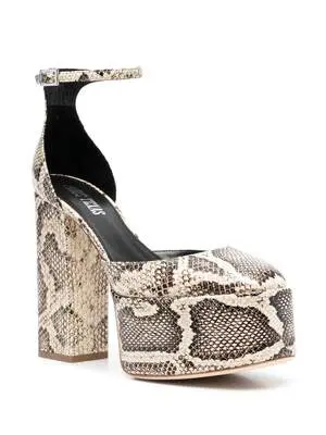 Paris Texas Snakeskin-effect 140mm Platform Pumps