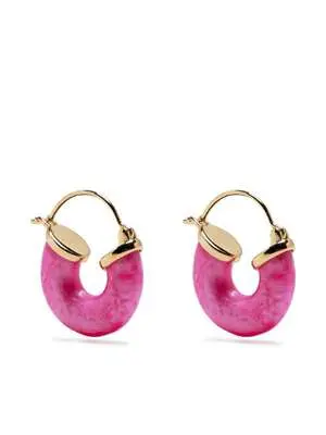 Anni Lu Stone-detail Hoop Earrings - Pink