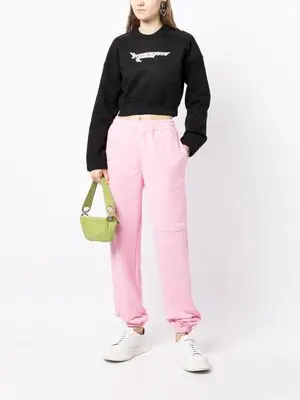 MSGM Logo-print Cropped Sweatshirt