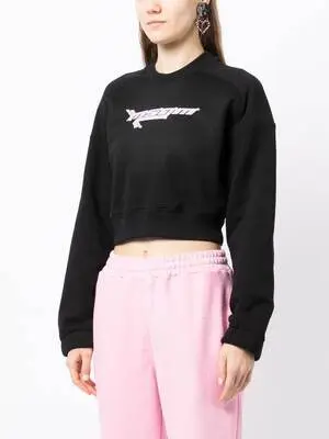 MSGM Logo-print Cropped Sweatshirt