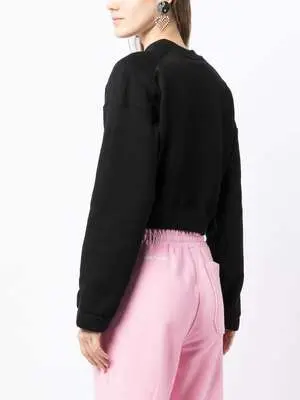 MSGM Logo-print Cropped Sweatshirt