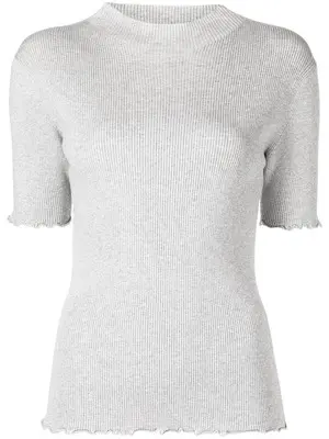 3.1 Phillip Lim Lurex Ribbed Short-sleeve Top