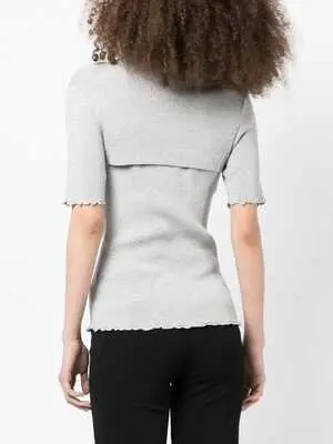 3.1 Phillip Lim Lurex Ribbed Short-sleeve Top