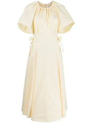 3.1 Phillip Lim Ruched Short-sleeved Midi Dress - Neutrals