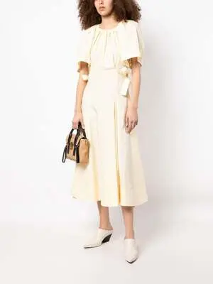 3.1 Phillip Lim Ruched Short-sleeved Midi Dress - Neutrals