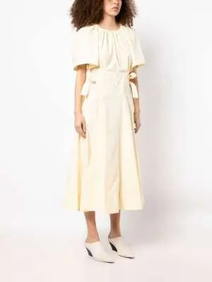 3.1 Phillip Lim Ruched Short-sleeved Midi Dress - Neutrals
