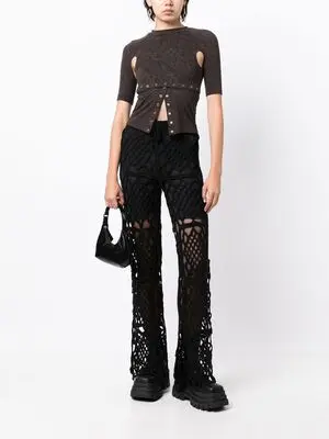 Anna Sui Layered Macramé Trousers