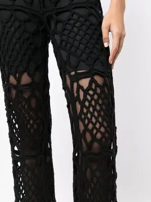 Anna Sui Layered Macramé Trousers
