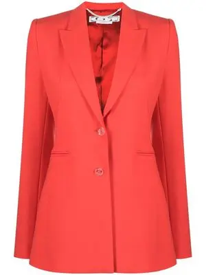 Off-White Notch-lapel Buttoned Blazer