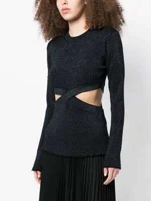 3.1 Phillip Lim Lurex Cut-out Knitted Top