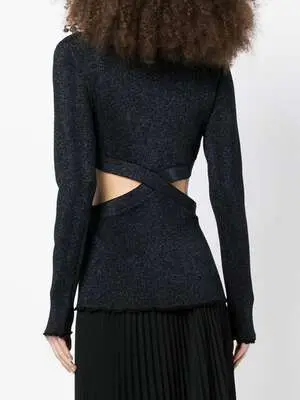 3.1 Phillip Lim Lurex Cut-out Knitted Top