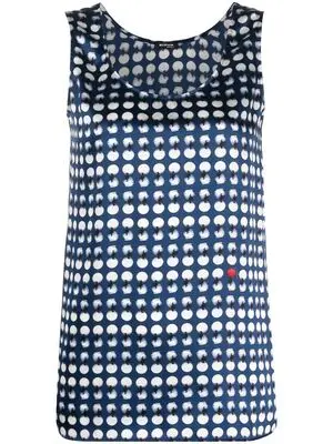 Kiton Polka-dot Silk Top