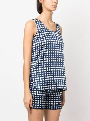 Kiton Polka-dot Silk Top