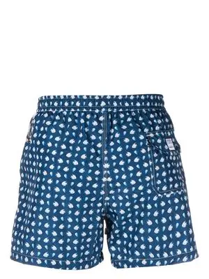 Fedeli Marine-print Drawstring Swim Shorts
