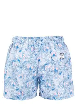 Fedeli Shell-print Swim Shorts