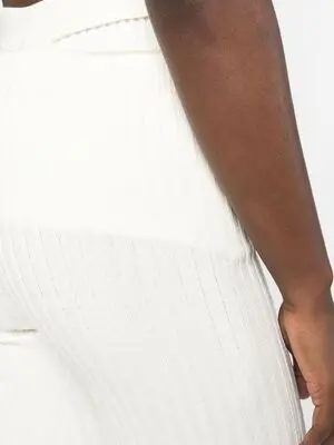 ANDREĀDAMO Cut-out Waist Ribbed Trousers - White