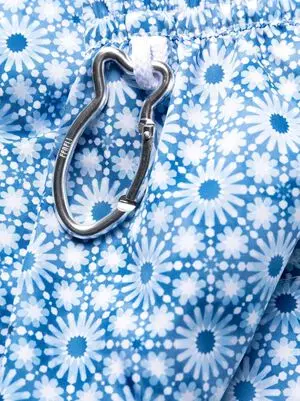 Fedeli Floral-print Swim Shorts - Blue