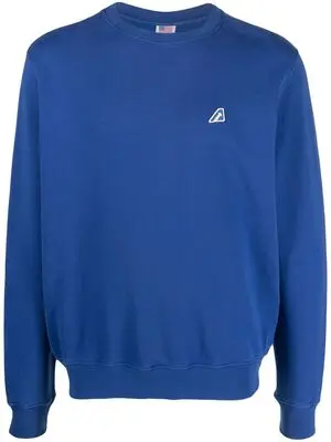 AUTRY Cotton Logo-patch Sweatshirt - Blue